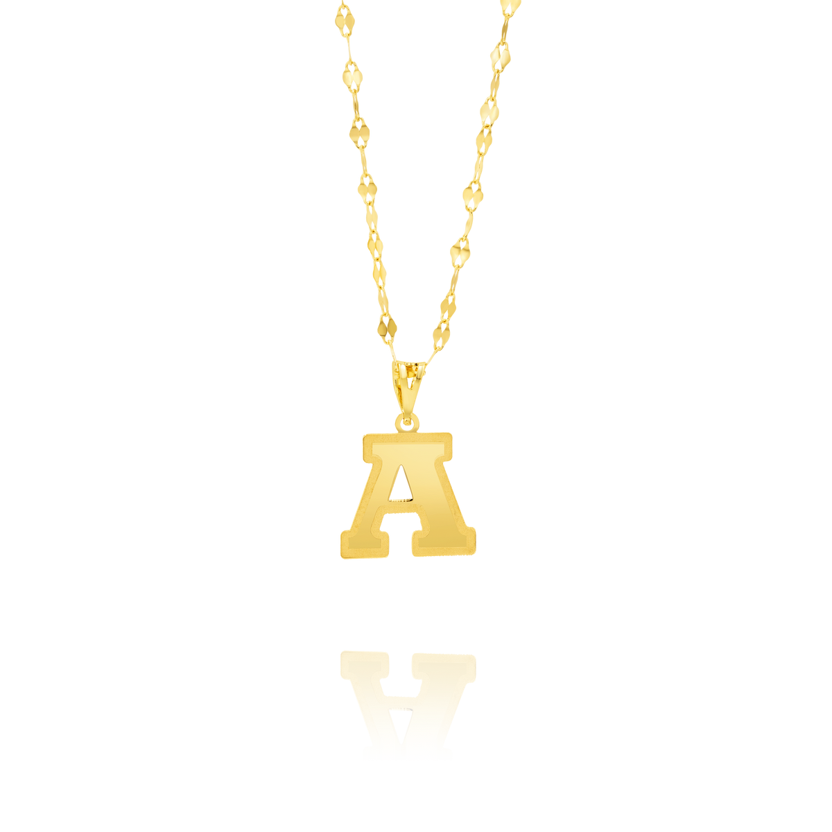 18K Real Gold Letter A Necklace – Hamsa Gold