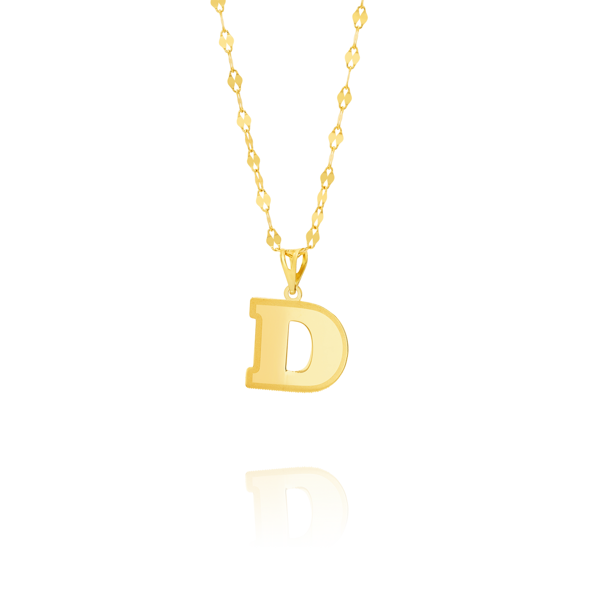 18K Real Gold Letter D Necklace – Hamsa Gold
