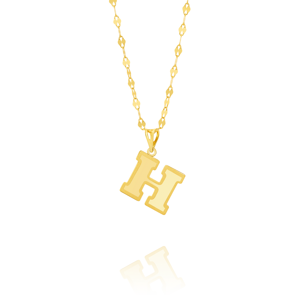18K Real Gold Letter H Necklace – Hamsa Gold