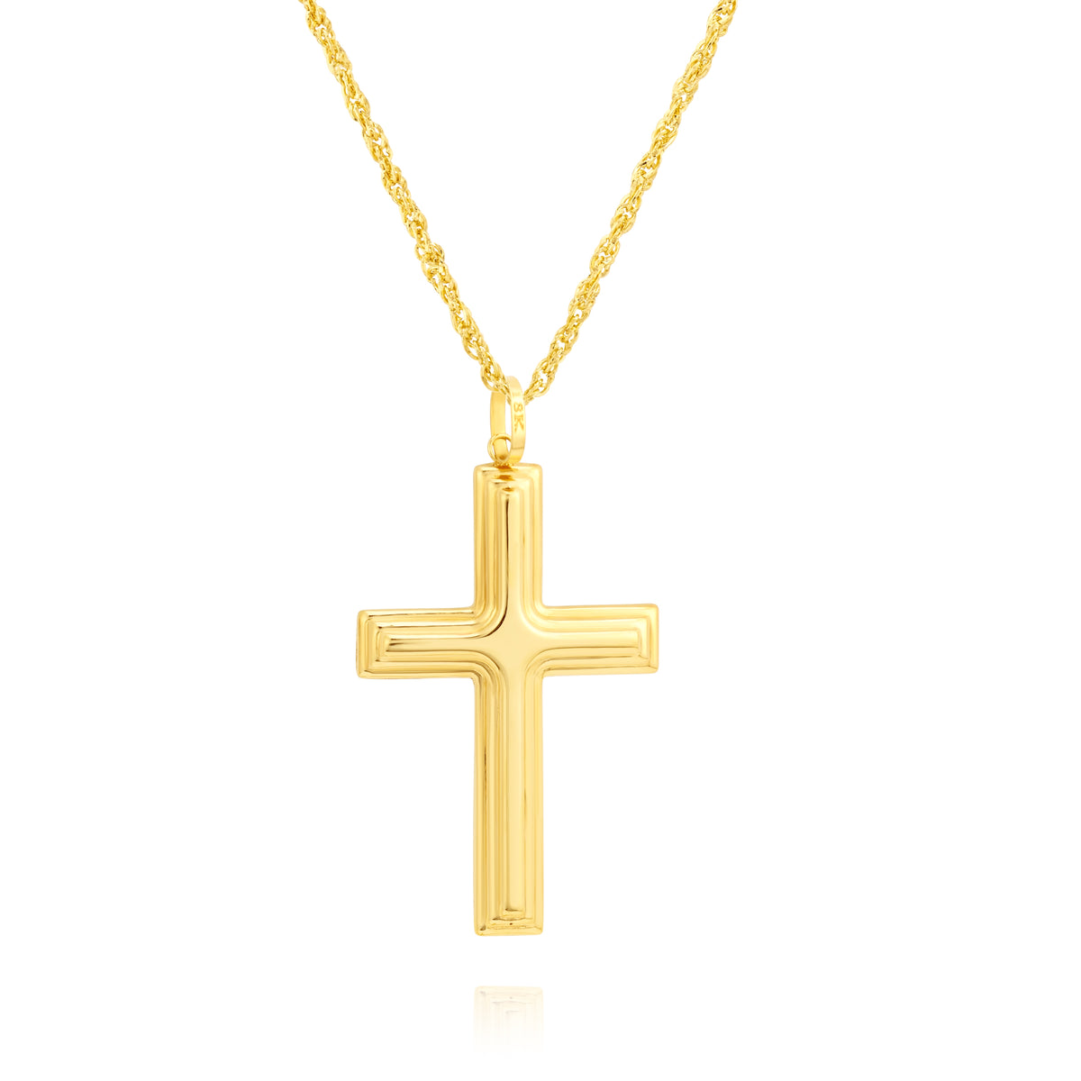 18K Real Gold Cross Necklace – Hamsa Gold