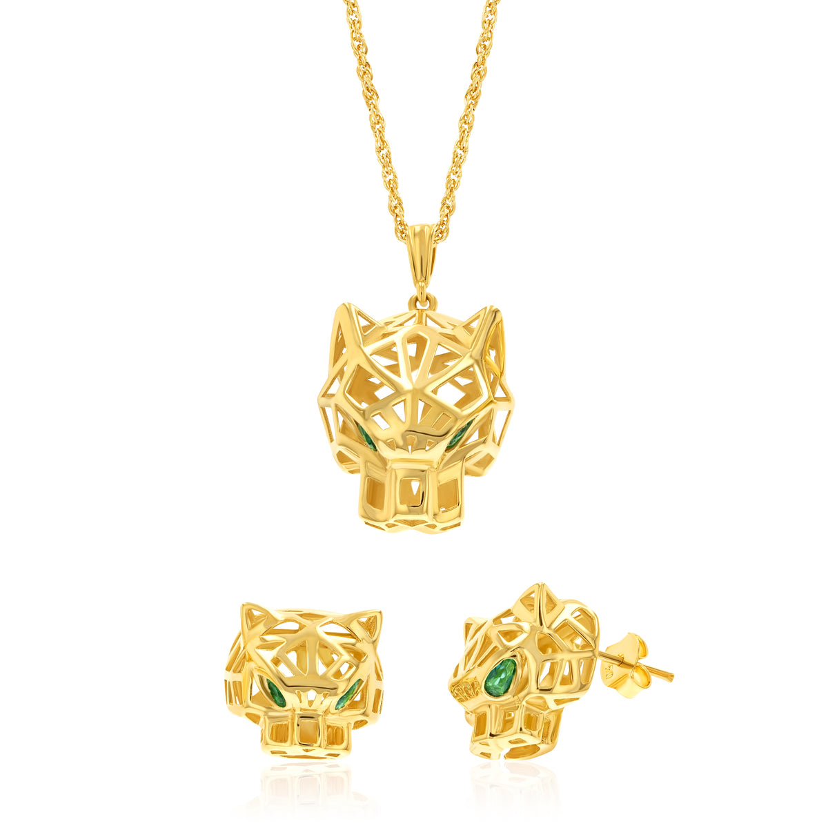 18K Real Gold Panther Jewelry Set – Hamsa Gold