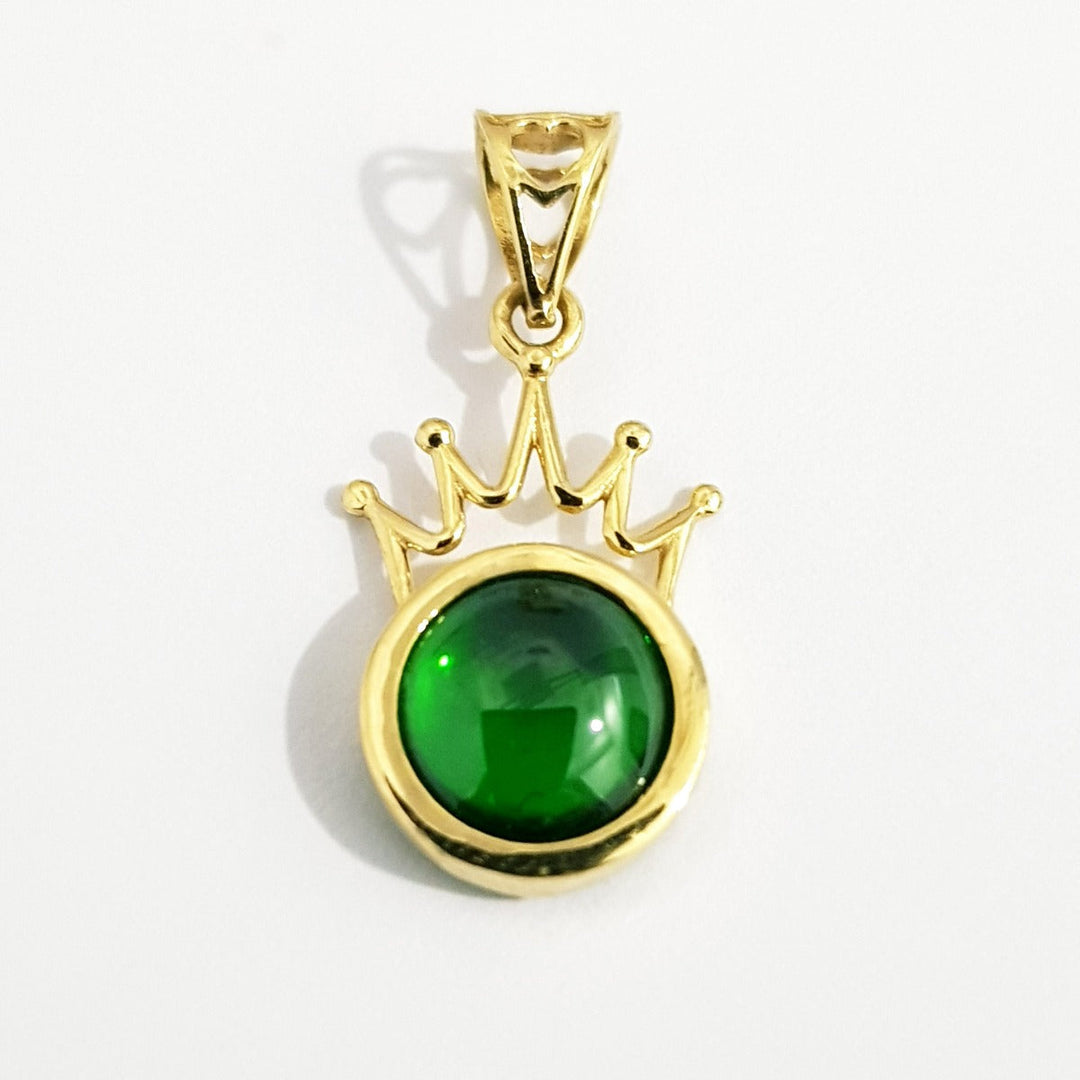 18K Pure Gold Crown Stone Necklace | Gold Necklace for Women | 18K ...